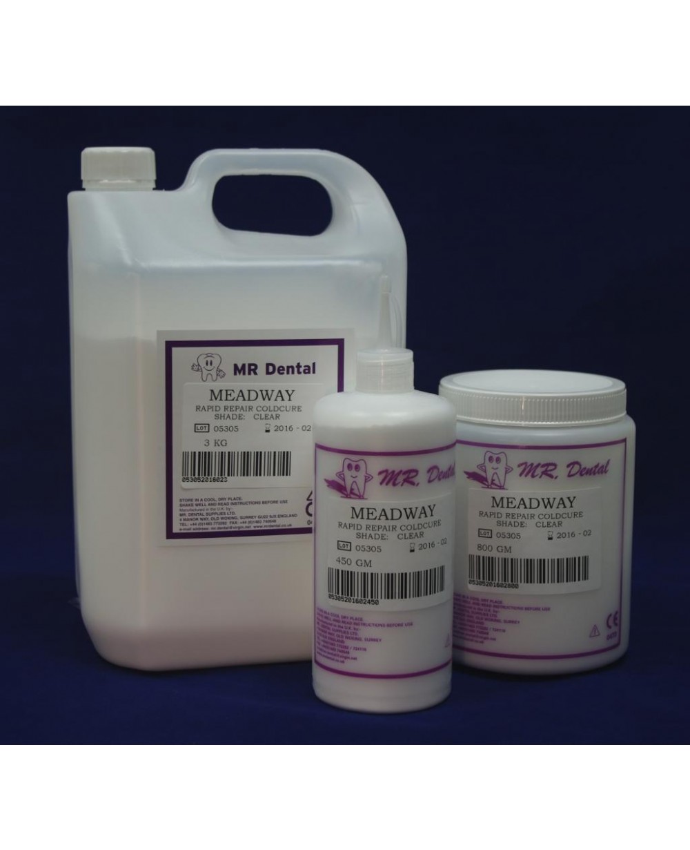 450g Meadway Rapid Repair / Cold Cure Acrylic Powder - Pink