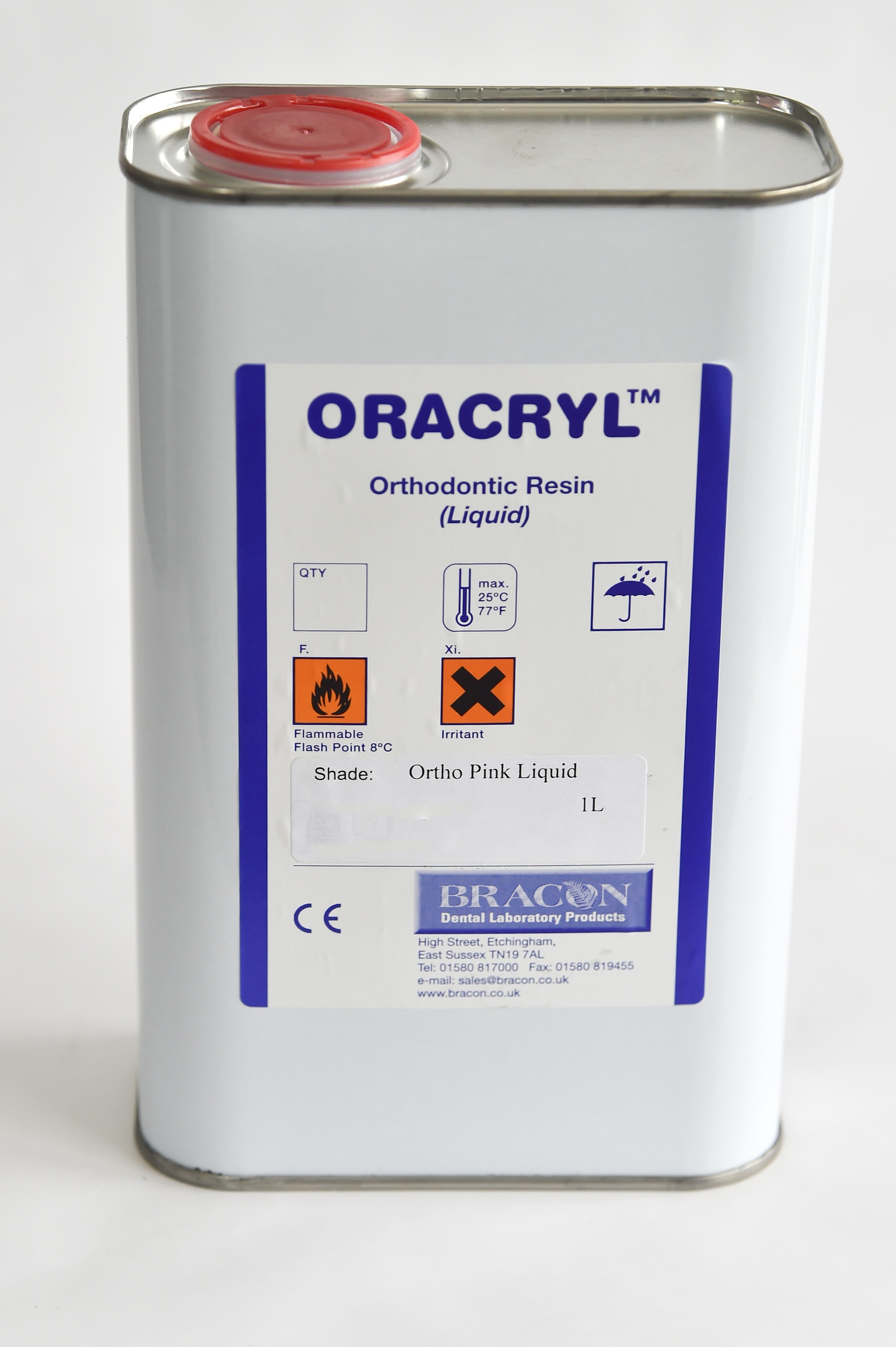 1ltr Oracryl Ortho Resin Acrylic Liquid - Pink