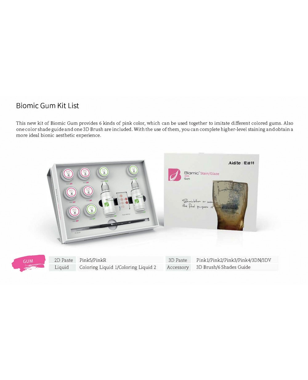 Aidite Biomic Gum Stain and Glaze Kit - Crown and Bridge Materials ...